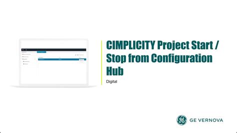 How To Start And Stop Cimplicity Projects In Configuration Hub Youtube