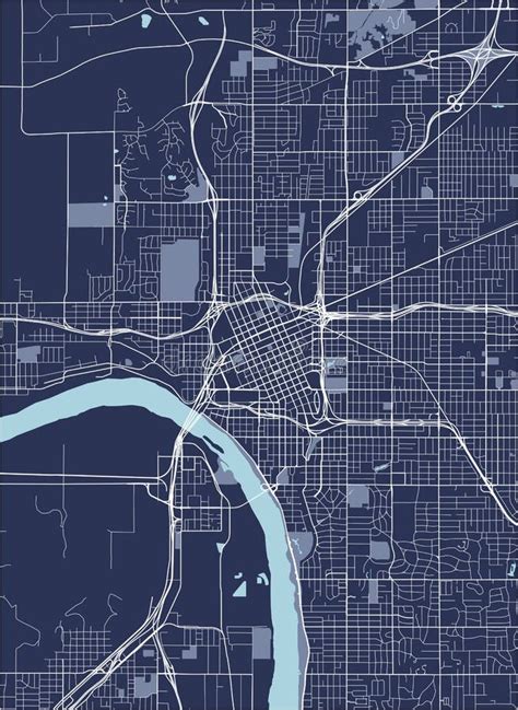 Map Of The City Of Tulsa Oklahoma Usa Stock Vector Illustration Of