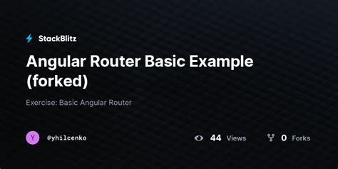 Angular Router Basic Example Forked StackBlitz