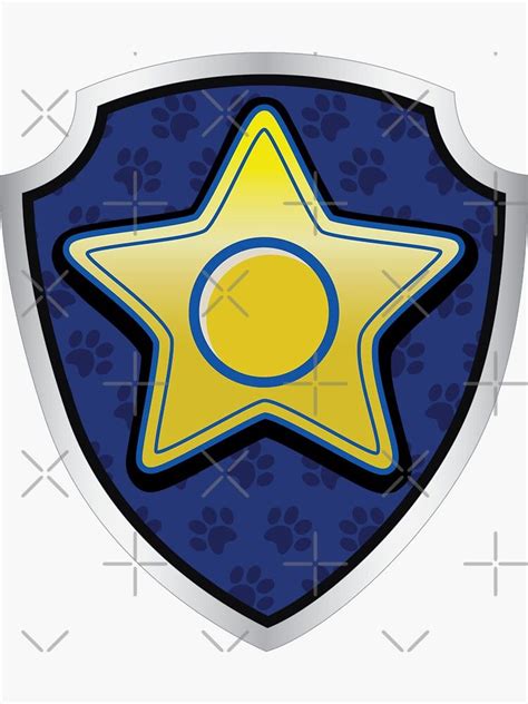 Chasepolice Pup Tag © Graphicloveshop Sticker By Graphicloveshop Paw