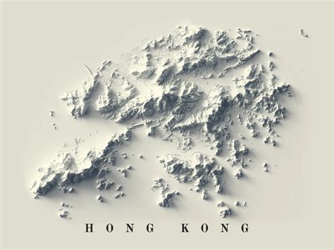 Hong Kong Map Set With Two Maps Hong Kong Relief Map Hong Etsy Hong