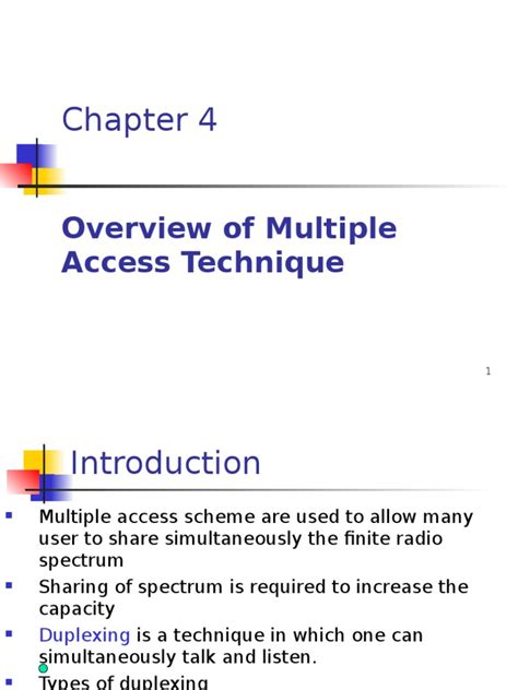 Multiple Access Techniques Pdf Duplex Telecommunications Modulation
