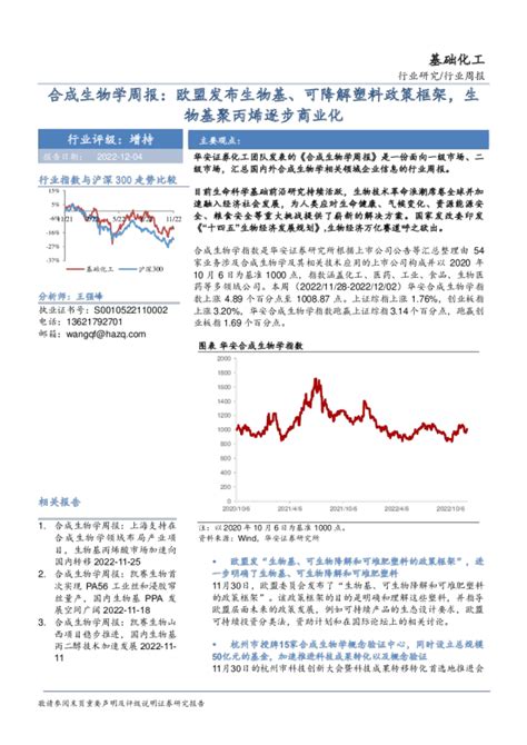 合成生物学周报：欧盟发布生物基、可降解塑料政策框架，生物基聚丙烯逐步商业化