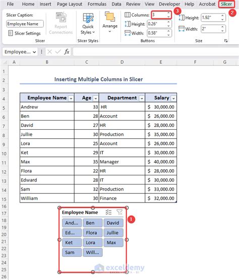 Excel Slicer Multiple Columns Examples ExcelDemy