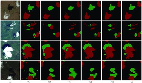 A Image B Label C Fcn8satonce D Segnet E Unet F