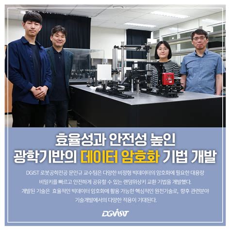 Dgist Dgist 로봇공학전공 문인규 교수팀에서 다양한 비정형 빅데이터의 암호화에 필요한 대용량