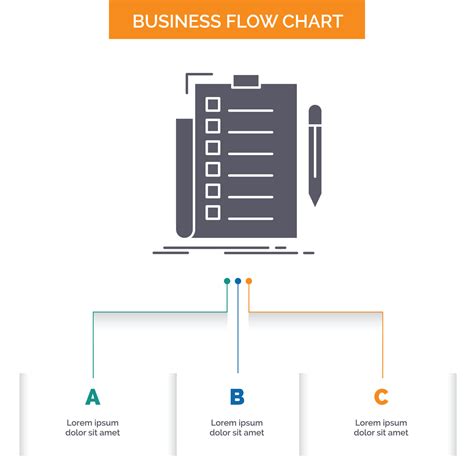 Expertise Checklist Check List Document Business Flow Chart Design With 3 Steps Glyph Icon