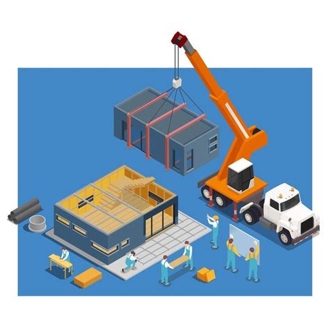 Modular Frame Building Isometric 201120114 Vector Illustration Concept