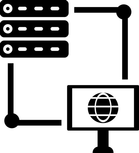 Web Server Connection In Desktop Glyph Sign Or Symbol 24273375 Vector