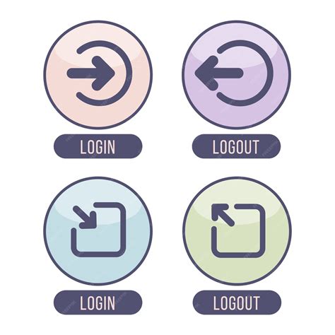 Free Vector Flat Design Login And Logout Icons Design