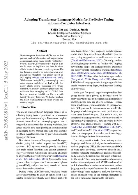 Pdf Adapting Transformer Language Models For Predictive Typing In