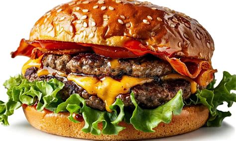 Delicious Double Cheeseburger With Fries And A Milkshake Stock Footage