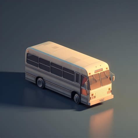 Premium Ai Image A Small Bus With Low Poly Style