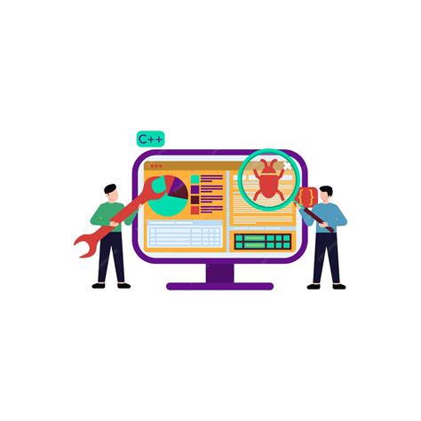 Premium Vector The Guy Is Fixing The Bug In The Codings