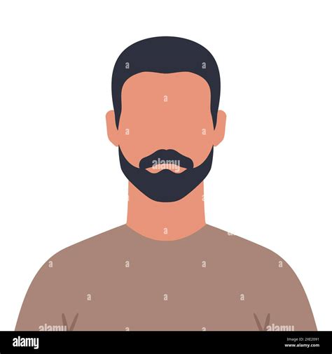 Abstract Faceless Bearded Man With Short Hair Bearded Male Avatar
