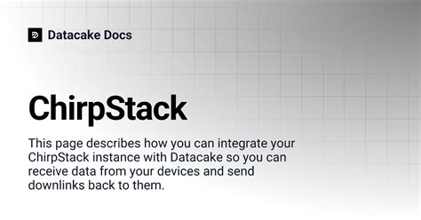 ChirpStack Datacake Docs