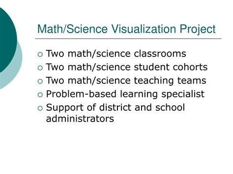 Ppt Using Visualization To Make Connections Between Math And Science In High School Classrooms