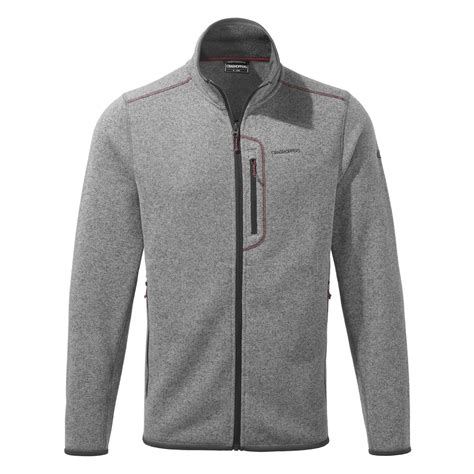 Craghoppers Bronto Jacket Herren Strick Fleece Jacke Dick Grau