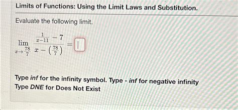 Solved Limits Of Functions Using The Limit Laws And