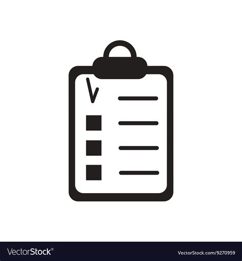 Flat Icon In Black And White Questionnaire Vector Image