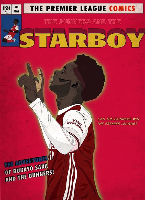 Bukayo Saka Starboy Arsenal Retro Comic Illustration In 2023 Arsenal