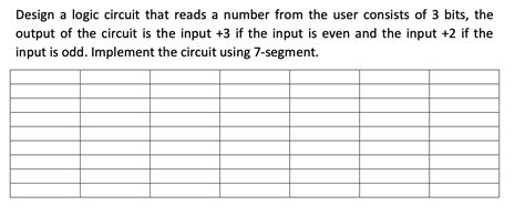 solved design a logic circuit that reads a number from the