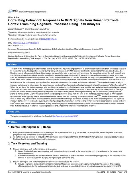 Pdf Correlating Behavioral Responses To Fmri Signals From Human