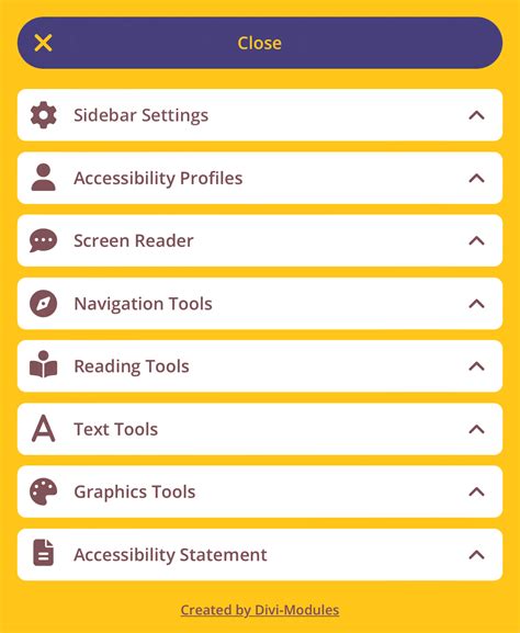Accessibility Sidebar Divi Modules