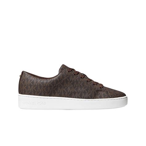 W 마이클 코어스 키튼 로고 스니커즈 브라운 Michael Kors Kream