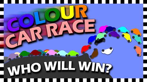 24 Colour Cars Race Algodoo Car Race Youtube