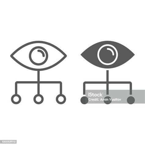 資料視覺化線和字形圖示 資料和分析 眼睛符號 向量圖形 一個線性模式在白色背景 Eps 10向量圖形及更多信息圖形圖片 Istock