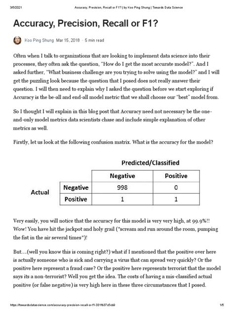 Accuracy Precision Recall Or F1 Pdf Accuracy And Precision Type