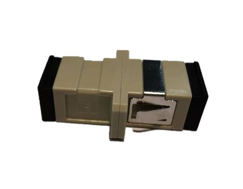 Sc Pc Adapter Multimode Beige Simplex With Flange Ceramic Sleeve