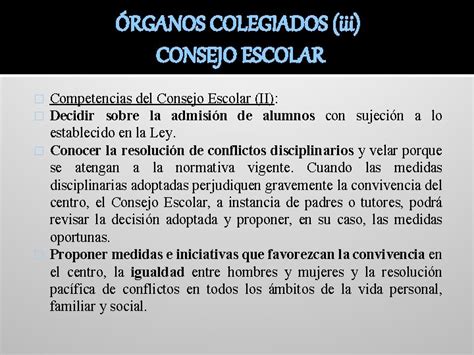 LOS RGANOS DE GOBIERNO DE LOS CENTROS EDUCATIVOS