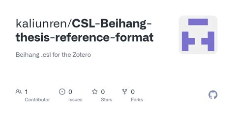 Github Kaliunrencsl Beihang Thesis Reference Format Beihang Csl