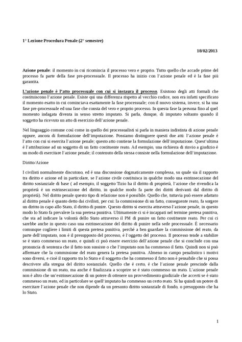 1 Lezione Procedura Penale 2 Capone Docsity