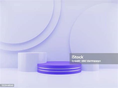 보라색 배경에 미니멀 한 제품 디스플레이 또는 연단의 3d 렌더링 디스플레이 제품 프리젠 테이션 모형을 위한 스탠드 3차원