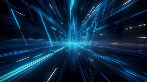 Blue Digital Cyberspace And Digital Data Network Connections Concept Digital Abstract