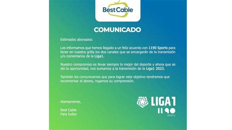 Best Cable Transmitirá La Liga 1 2023 Tras Acuerdo Con 1190 Sports