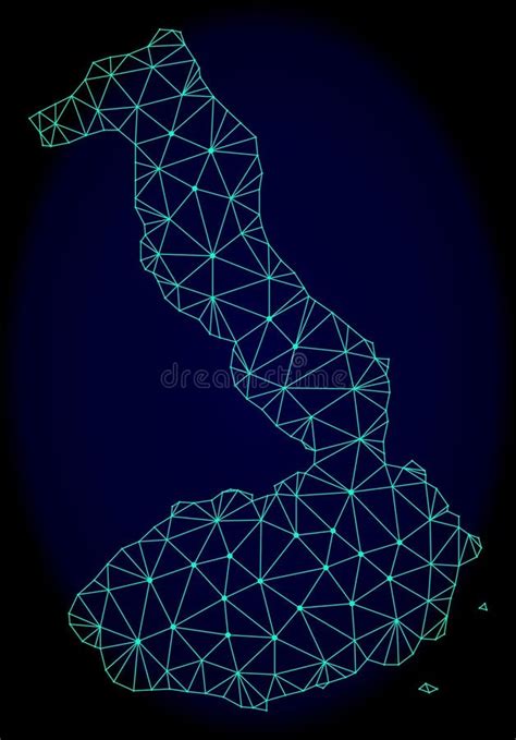 Polygonal Network Mesh Vector Abstract Map Of Galapagos Isabela