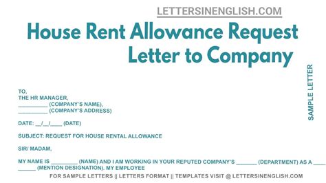 House Rent Allowance Request Letter To Company YouTube