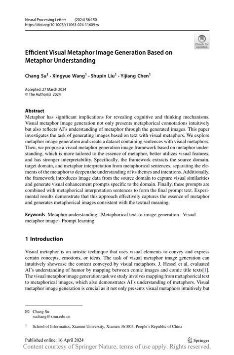 Pdf Efficient Visual Metaphor Image Generation Based On Metaphor Understanding