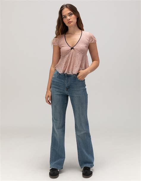 Rsq Womens High Rise Flare Jeans Medium Wash Tillys