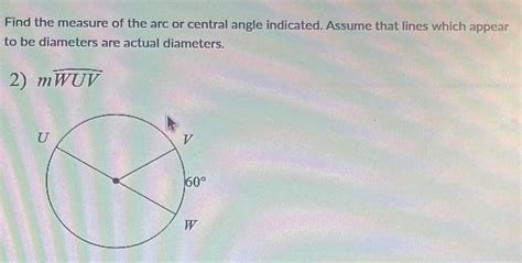 Find The Measure Of The Arc Or Central Angle Indic CameraMath