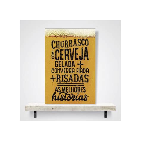 Placa Decorativa Churrasco Cerveja Gelada