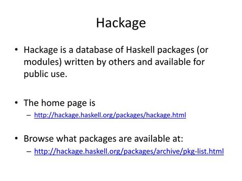 Ppt Using Cabal And The Hackage Package Database Powerpoint