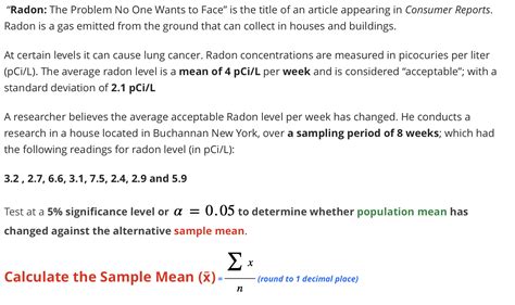 Solved Calculate The Standard Error Of The Mean Chegg