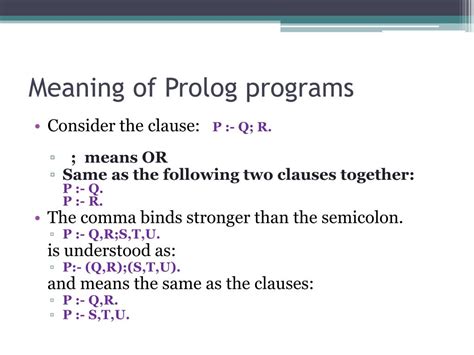 Ppt Chapter 2 Syntax And Meaning Of Prolog Programs Powerpoint