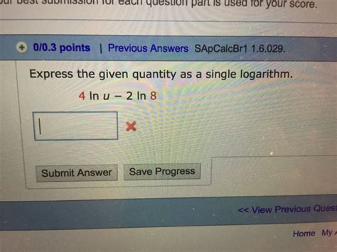 solved express the given quantity as a single logarithm 4