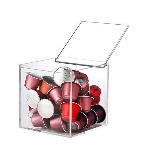 Caja de almacenamiento de acrílico transparente cubo cuadrado